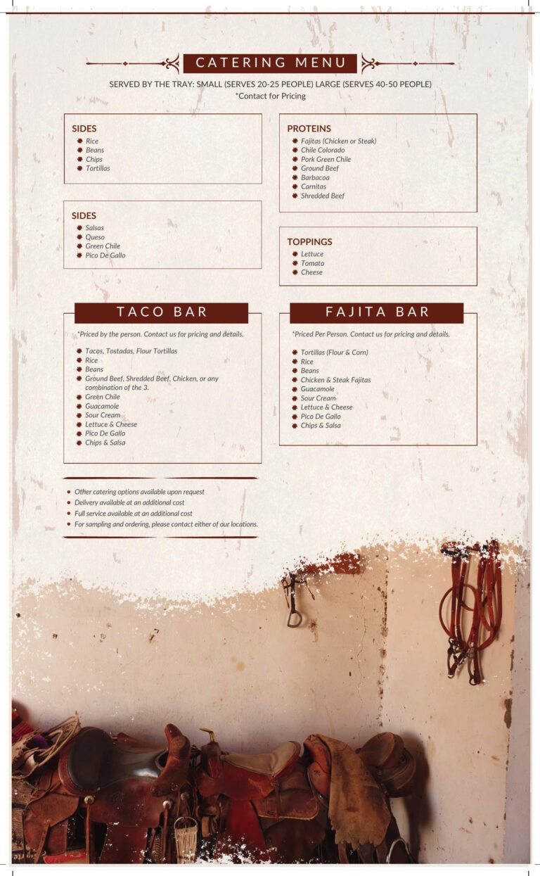Menu – El Cielo Mexican Restaurant